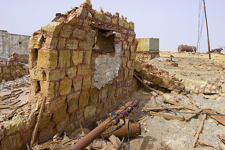 Dallol Ghost Town - Ruins of the old Potash Mine at Dallol Volcano