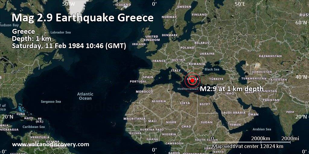 Weak Mag. 2.9 Earthquake - Phocis, Central Greece, 37 km Northeast of ...