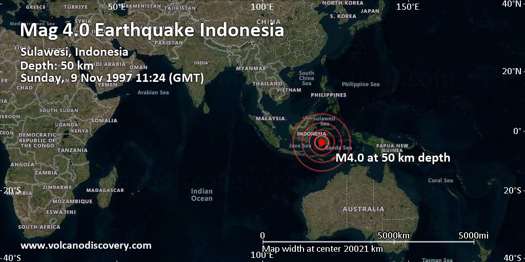 Moderate Mag. 4.0 Earthquake - 35 km Northeast of Sengkang, Indonesia ...