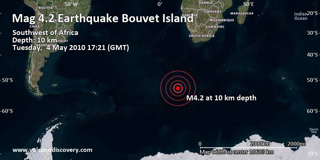 Terremoto moderato mag. 4.2 - Southwest of Africa, martedì 4 mag 2010 ...