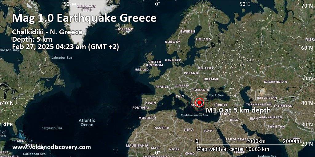Minor Mag. 1.0 Earthquake - Aegean Sea, Mount Athos, 9.1 km Southeast ...