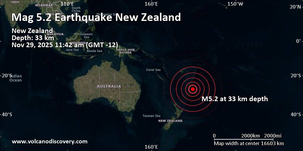 Tremblement de terre fort magnitude 5.2 - South Pacific Ocean, 316 km ...