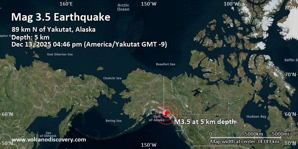 Alaska Earthquake: Magnitude 3.5 - Skagway, Dec 13, 2025 - News Usa Today