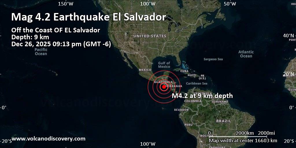 Moderate Mag. 4.2 Earthquake - North Pacific Ocean, 182 km Southwest of ...