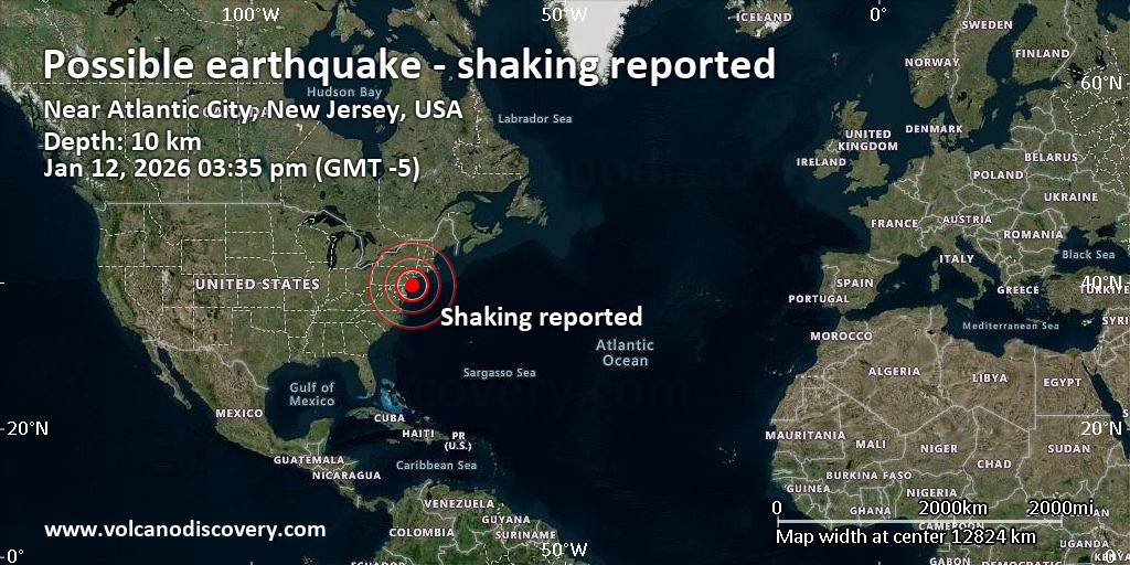 Reported Quake or Seismic-like Event: Ocean County, 18 mi North of ...