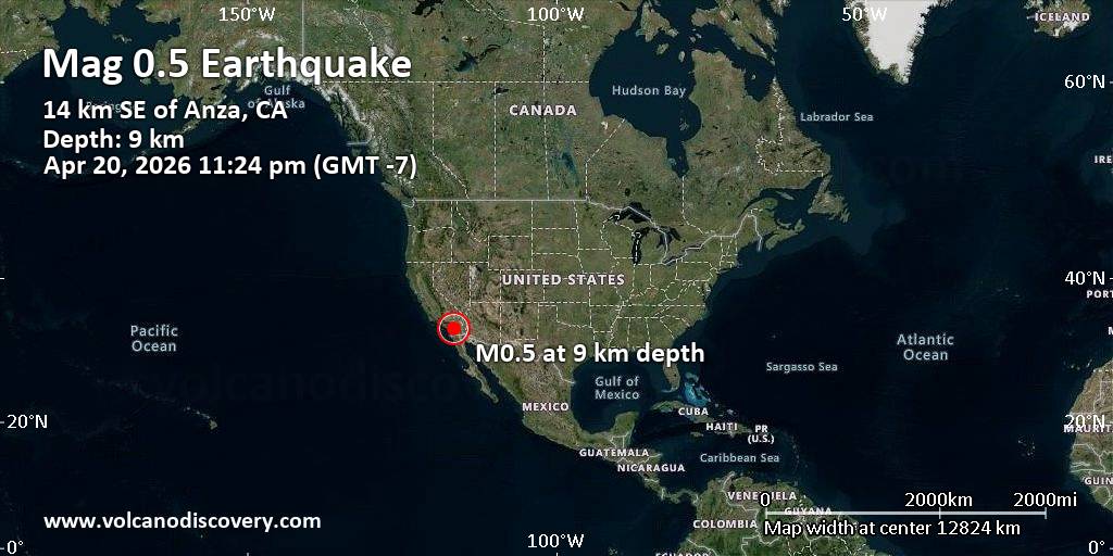 Minor Mag. 0.5 Earthquake - 25 mi Southwest of Indio, Riverside County ...