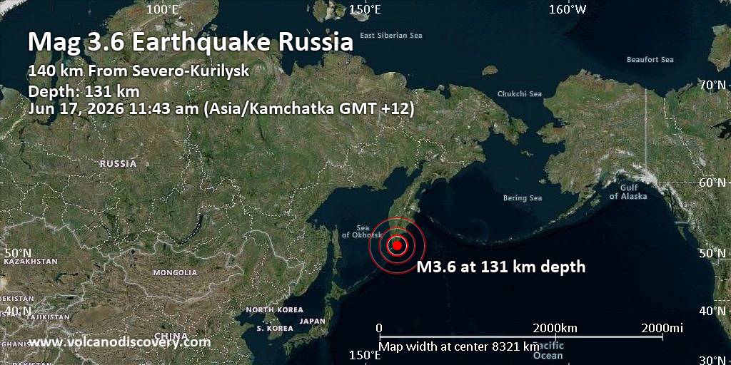 Light Mag. 3.6 Earthquake - North Pacific Ocean, 112 km Northeast of ...