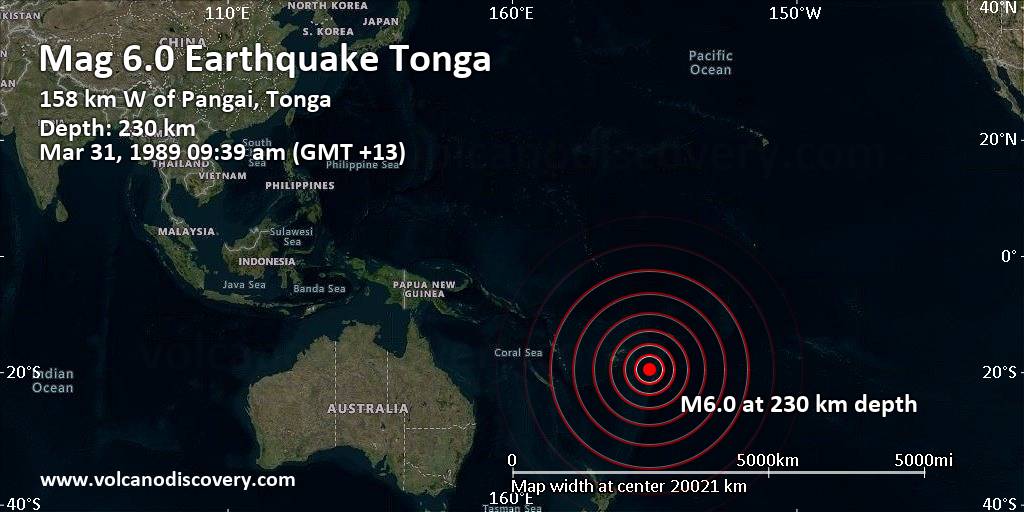 Terremoto muy fuerte magnitud 6.0 - 158 km W of Pangai, Tonga, viernes ...