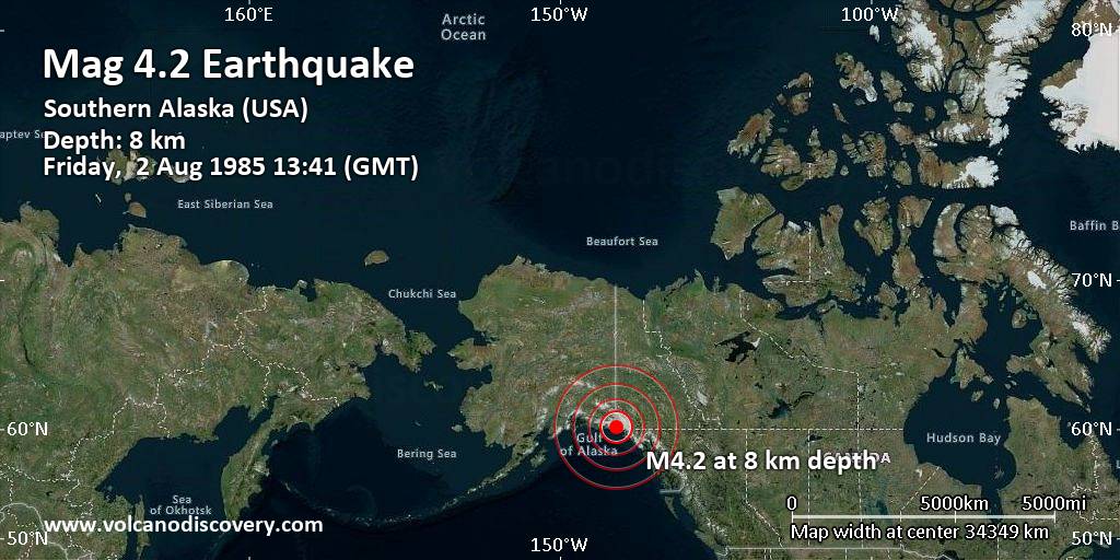 Moderates Erdbeben der Stärke 4.2 - Chugach Census Area, 99 km ...