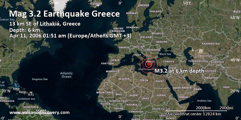 Light Mag. 3.2 Earthquake - Ionian Sea, 23 km Southeast of Zakynthos ...