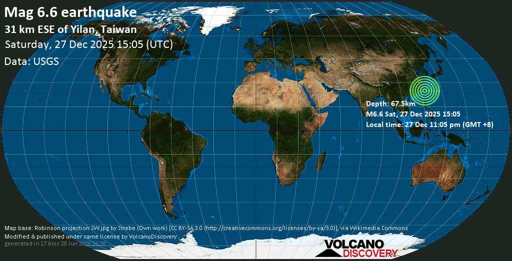 Very Strong Mag. 6.6 Earthquake - Philippine Sea, 68 km Southeast of ...