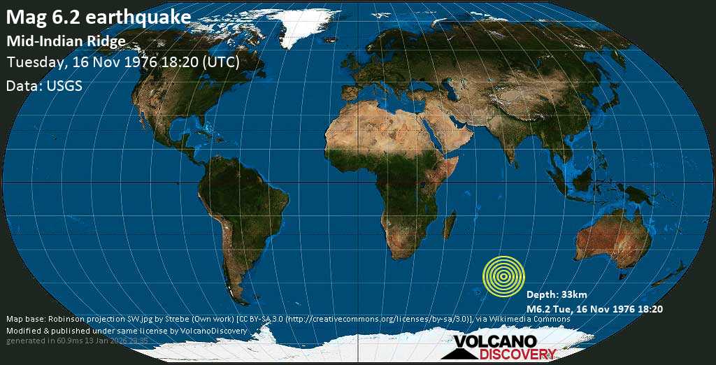 Quake info: Strong mag. 6.2 earthquake - Indian Ocean on Tuesday, 16 ...