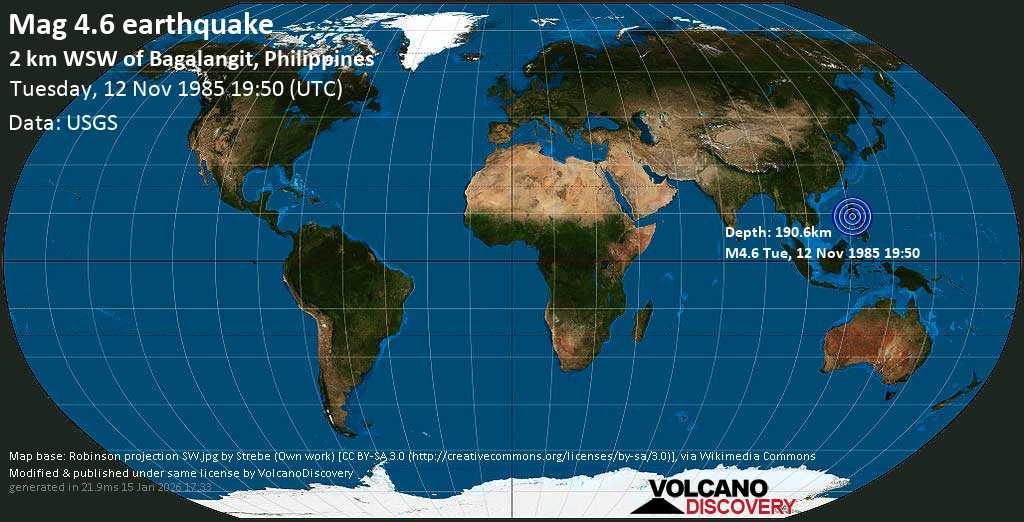 Moderates Erdbeben der Stärke 4.6 - South China Sea, 22 km westlich von ...