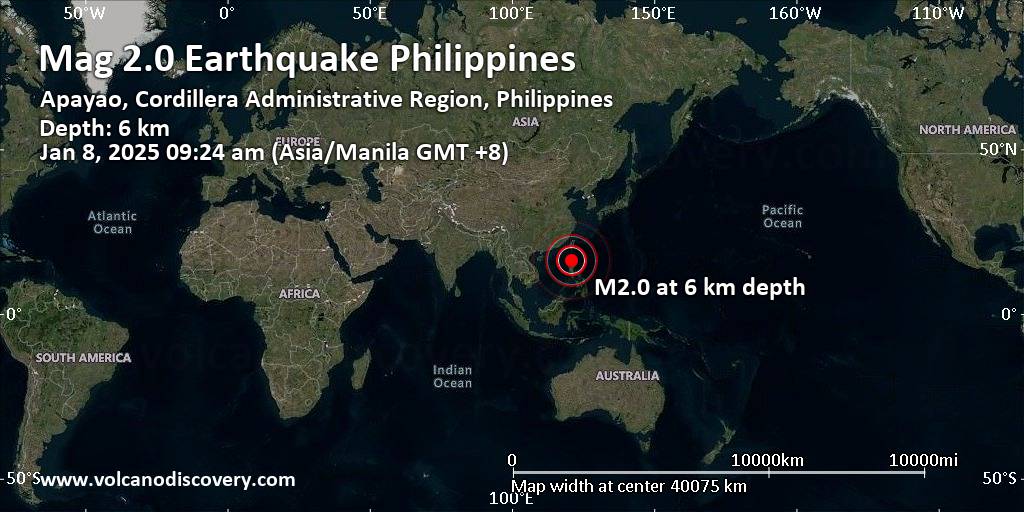 Weak Mag. 2.0 Earthquake - Apayao, Cordillera Administrative Region, 48 ...