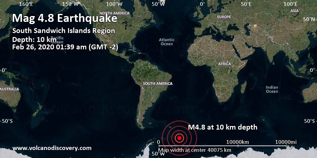 Moderate Mag. 4.8 Earthquake - South Sandwich Islands Region on ...