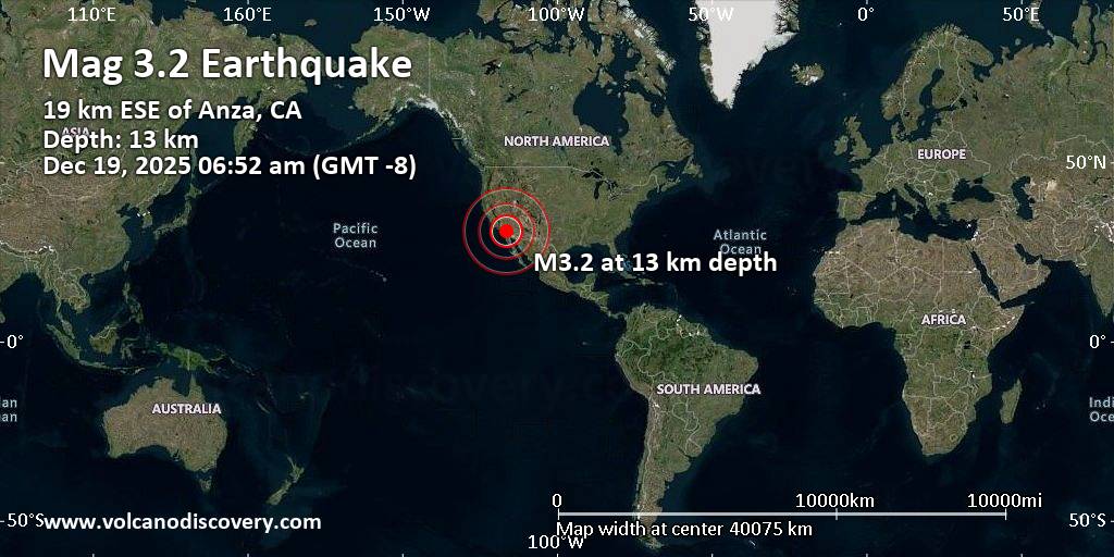 Light Mag. 3.2 Earthquake - 23 mi Southwest of Indio, Riverside County ...