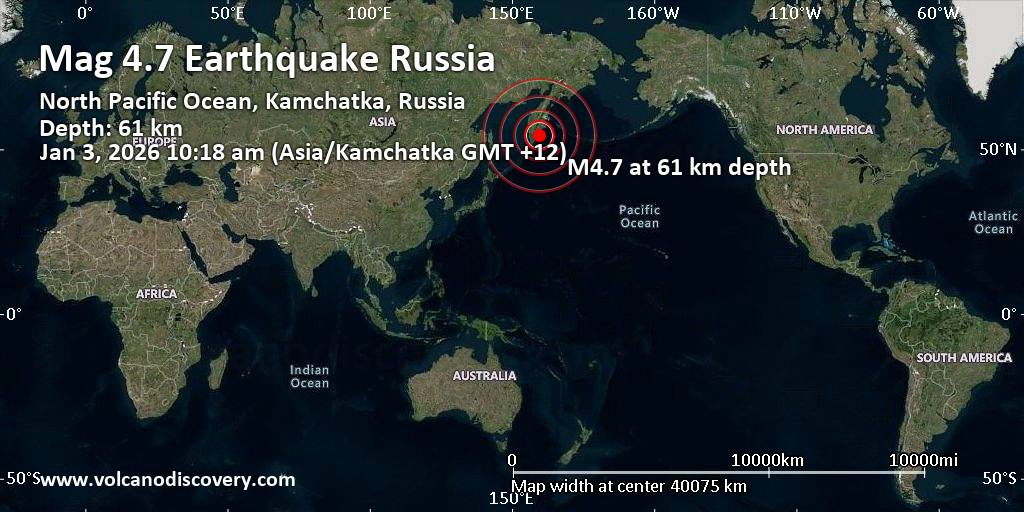 Moderate Mag. 4.7 Earthquake - North Pacific Ocean, 70 km East of ...