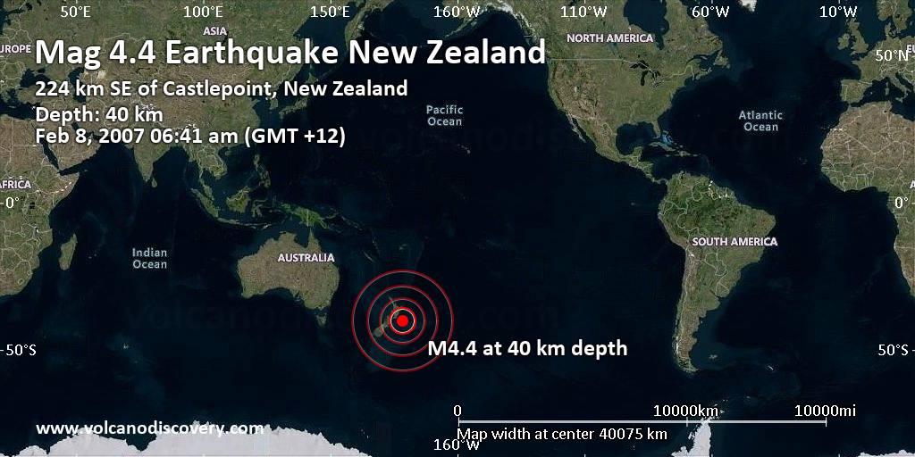 Moderate Mag. 4.4 Earthquake - South Pacific Ocean, 315 km East of ...