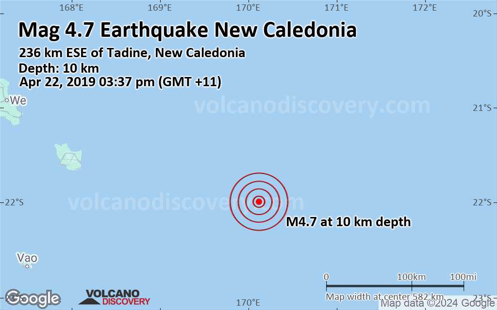Moderates Erdbeben der Stärke 4.7 - South Pacific Ocean, 226 km östlich ...