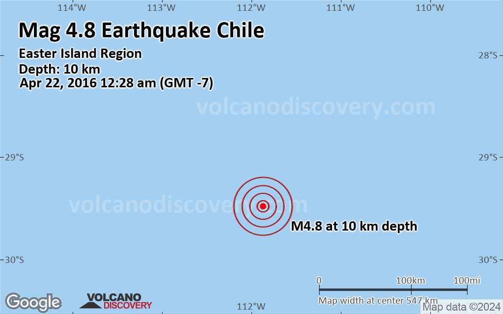 Moderate Mag. 4.8 Earthquake - Easter Island Region on Friday, Apr 22 ...