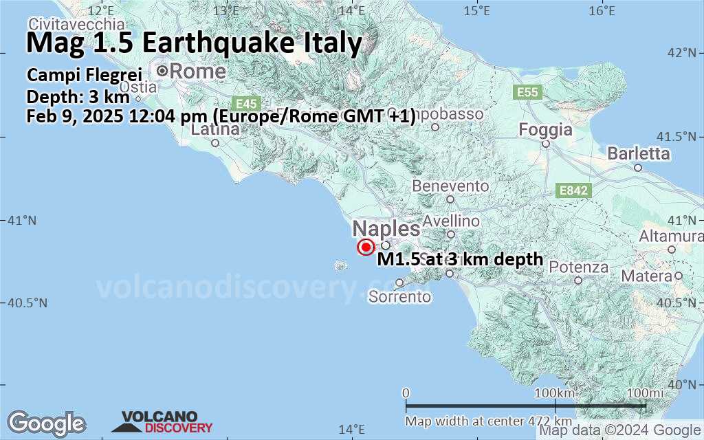 Minor Mag. 1.5 Earthquake - 1.9 km Southeast of Pozzuoli, Napoli ...