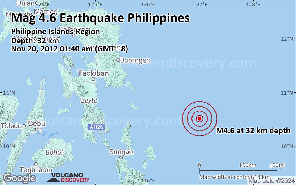 Moderate Mag. 4.6 Earthquake - Philippine Sea, 124 km Northeast of ...