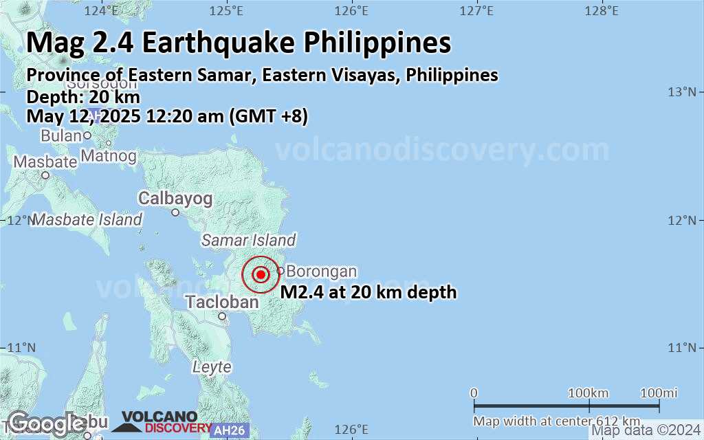 Weak Mag. 2.4 Earthquake - 18 km West of Borongan, Province of Eastern ...