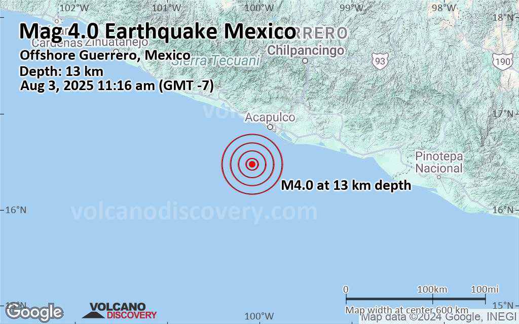 Moderate Mag. 4.0 Earthquake - North Pacific Ocean, 45 km Southwest of ...