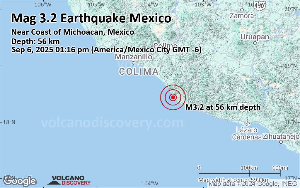 Light Mag. 3.2 Earthquake (unconfirmed) - North Pacific Ocean, Estado ...