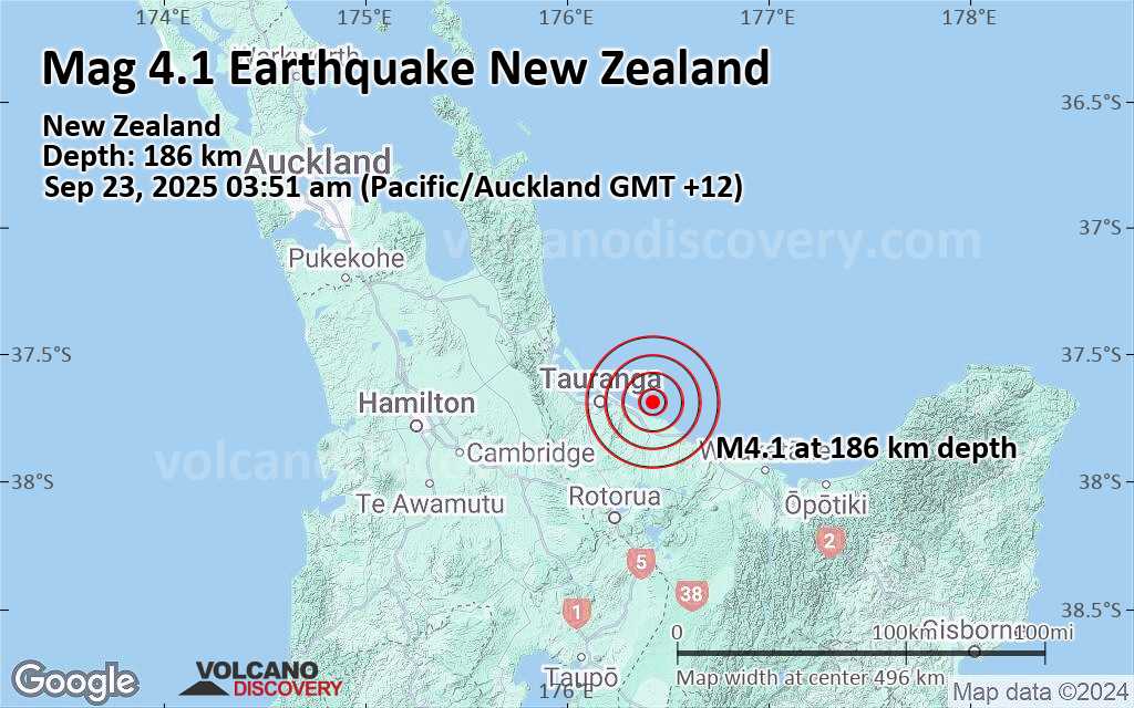 Moderate Mag. 4.1 Earthquake - South Pacific Ocean, 23 km East of ...