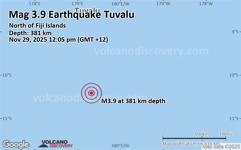 Light Mag. 3.9 Earthquake (unconfirmed) - South Pacific Ocean, 211 km ...