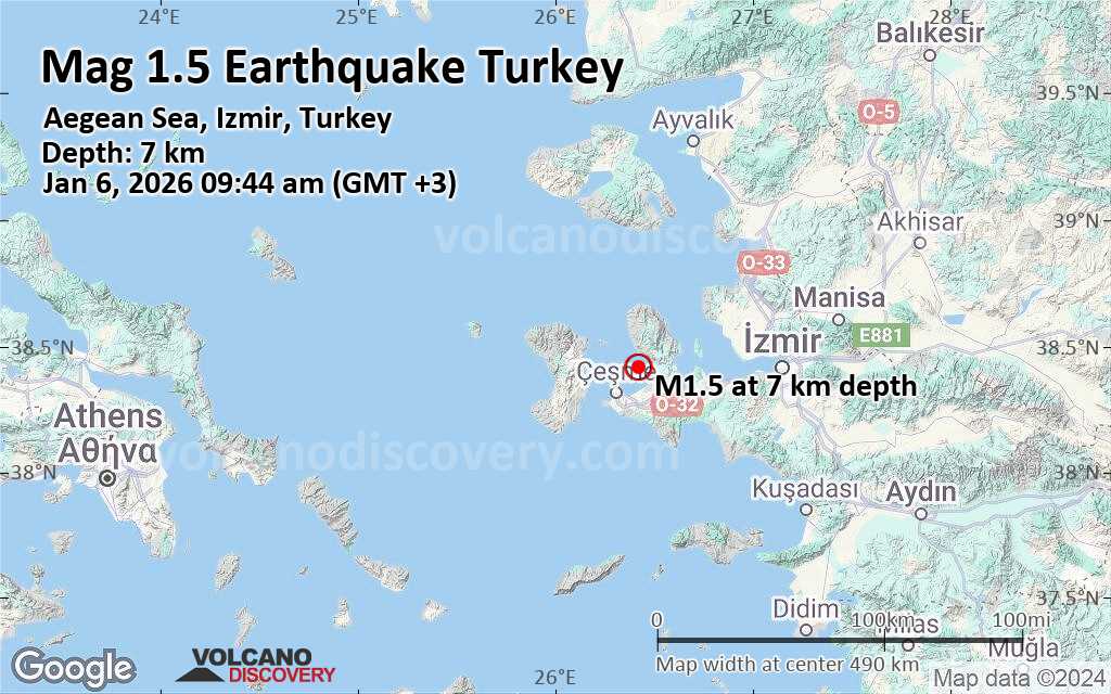 Minor Mag. 1.5 Earthquake - Aegean Sea, 28 km West of Uzunada Island ...