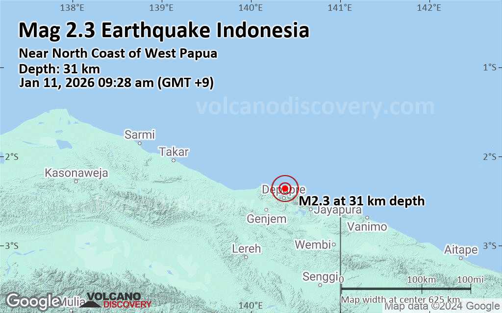 Weak Mag. 2.3 Earthquake - South Pacific Ocean, 42 km Northwest of ...