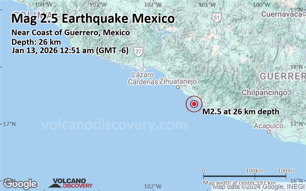 Weak Mag. 2.5 Earthquake (unconfirmed) - North Pacific Ocean, 21 km ...