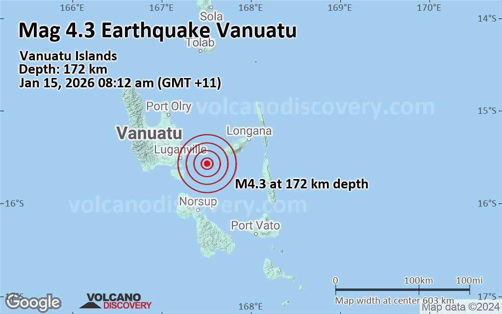 Moderate Mag. 4.3 Earthquake (unconfirmed) - Coral Sea, 38 km East of ...