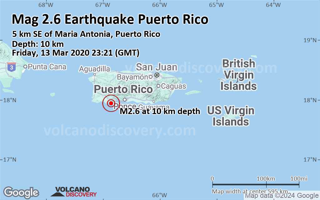 Weak Mag. 2.6 Earthquake - Caribbean Sea, 6.1 km Southeast of Guanica ...