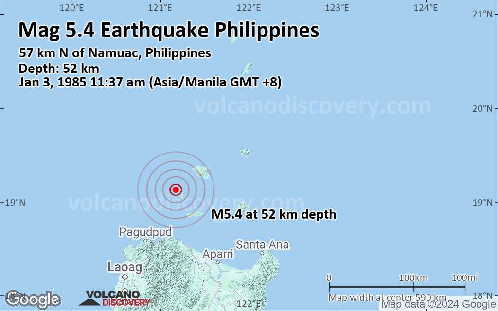 Strong Mag. 5.4 Earthquake - South China Sea, 37 km Southwest of ...