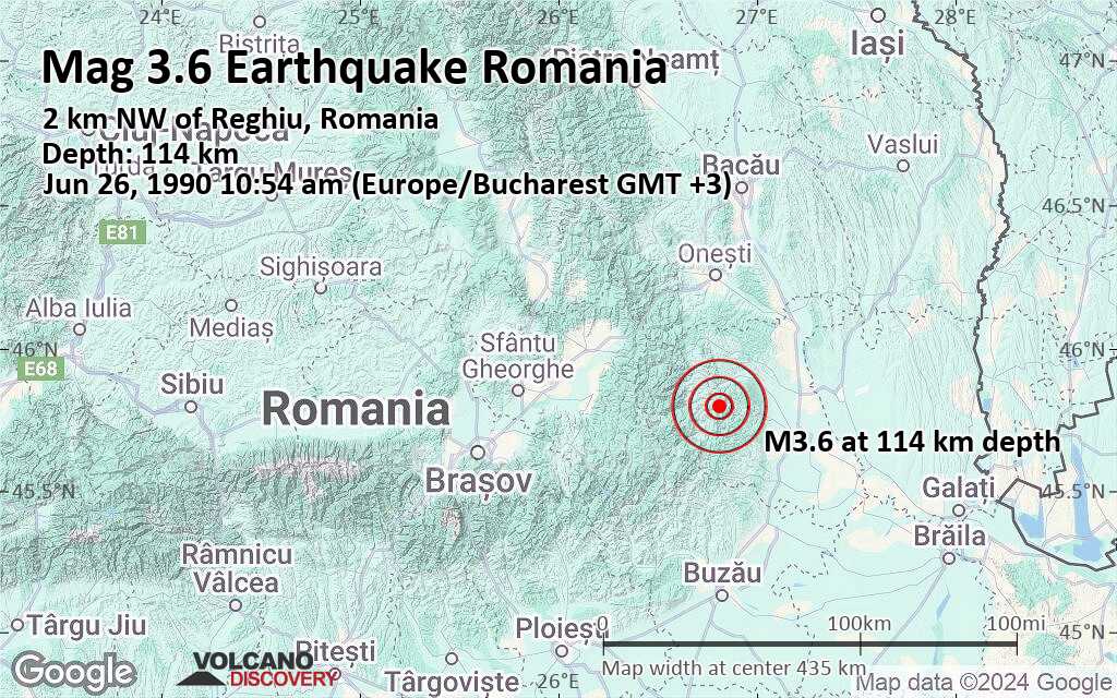 Leichtes Erdbeben der Stärke 3.6 - 31 km westlich von Focşani, Kreis ...