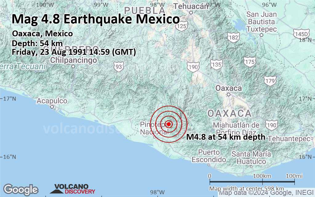 Moderate Mag. 4.8 Earthquake - 37 km Northeast of Pinotepa Nacional ...