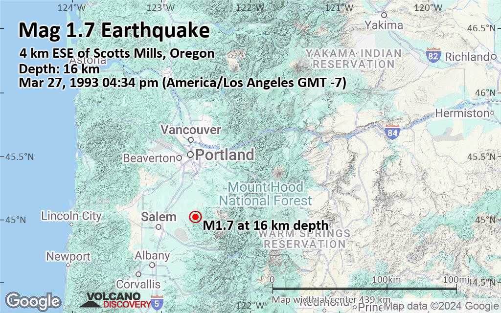 Séisme mineur mag. 1.7 - 34 km à l'est de Salem, Comté de Marion County ...