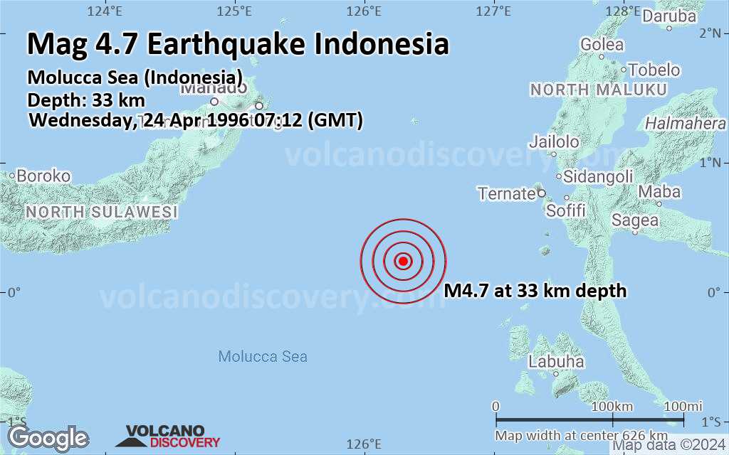 Moderate Mag. 4.7 Earthquake - Molucca Sea (Indonesia) on Wednesday ...