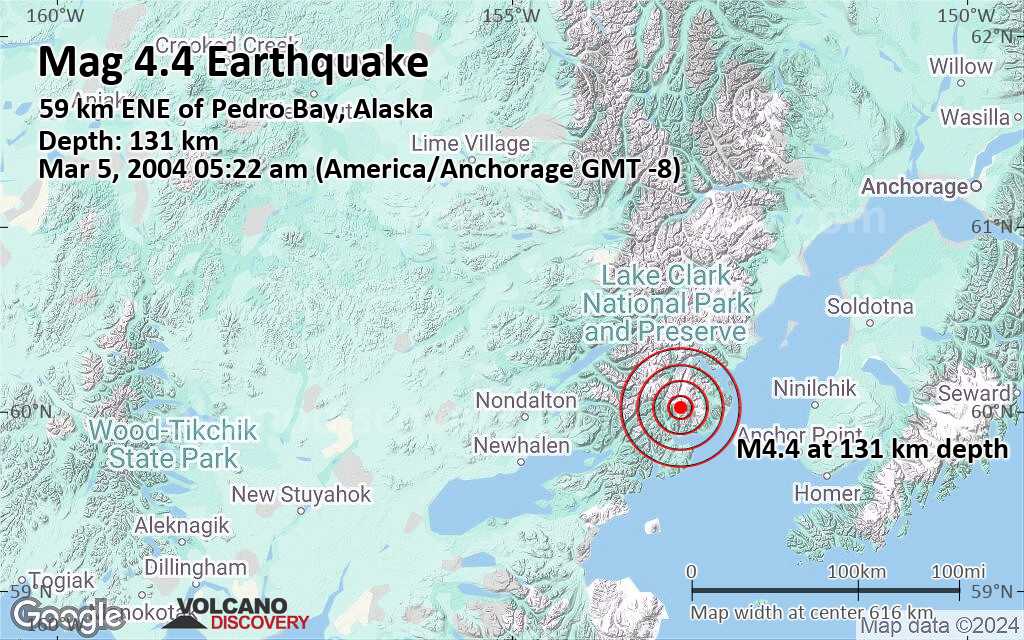 Moderate Mag. 4.4 Earthquake - Kenai Peninsula Borough, 138 mi ...
