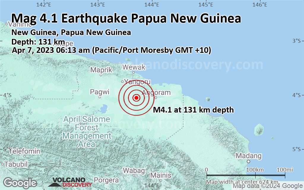 Moderates Erdbeben der Stärke 4.1 (unconfirmed) - New Guinea, Papua New ...