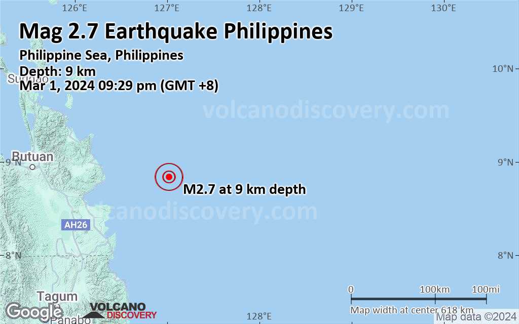 Weak Mag. 2.7 Earthquake - 079 Km N 87° E of Marihatag (Surigao Del Sur ...