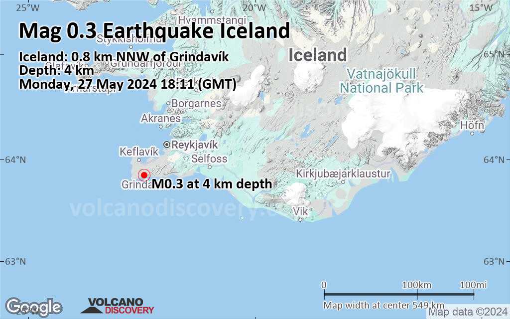 Minor Mag. 0.3 Earthquake - Iceland: 0.8 km NNW of Grindavík on Monday ...