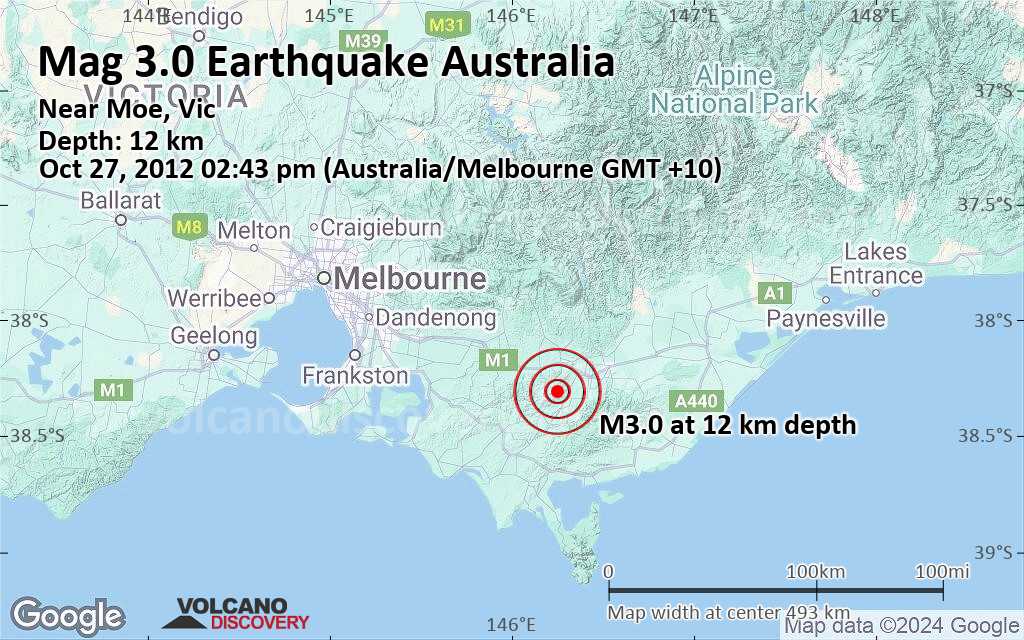Light Mag. 3.0 Earthquake - 28 km Southwest of Traralgon, Latrobe ...
