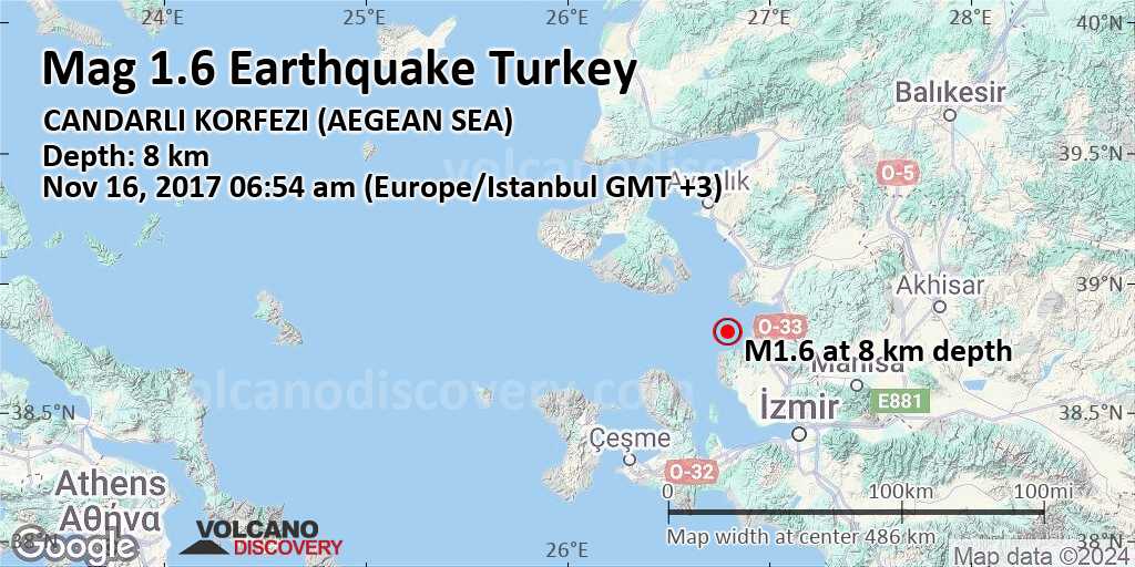 Minor Mag. 1.6 Earthquake - CANDARLI KORFEZI (AEGEAN SEA) on Thursday ...