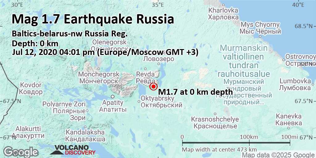 Minor Mag. 1.7 Earthquake - Lovozerskiy Rayon, 62 km East of Apatity ...