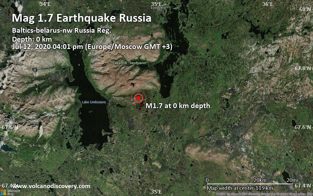 Minor Mag. 1.7 Earthquake - Lovozerskiy Rayon, 62 km East of Apatity ...