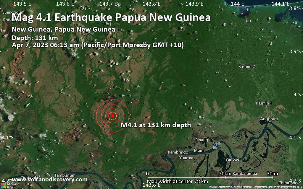 Moderates Erdbeben der Stärke 4.1 (unconfirmed) - New Guinea, Papua New ...